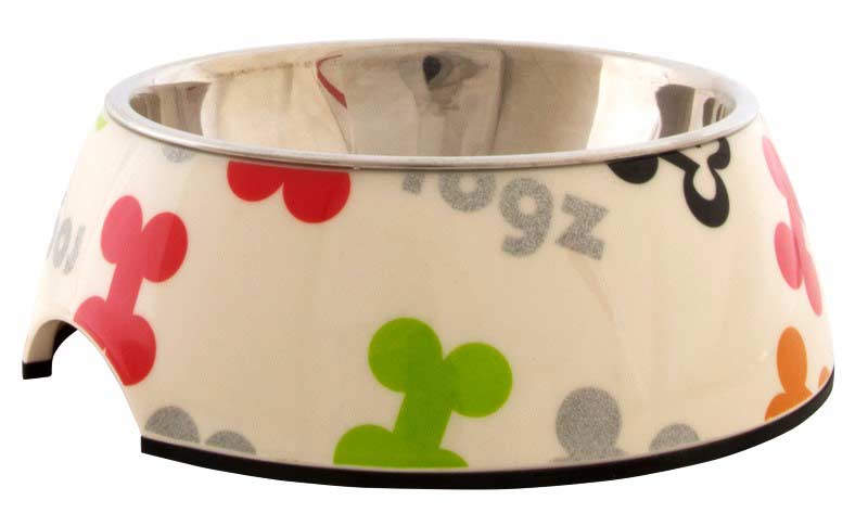 Rogz Lapz Medium 175x65mm 2-in-1 Bubble Bowl, Multi Bones Design ...